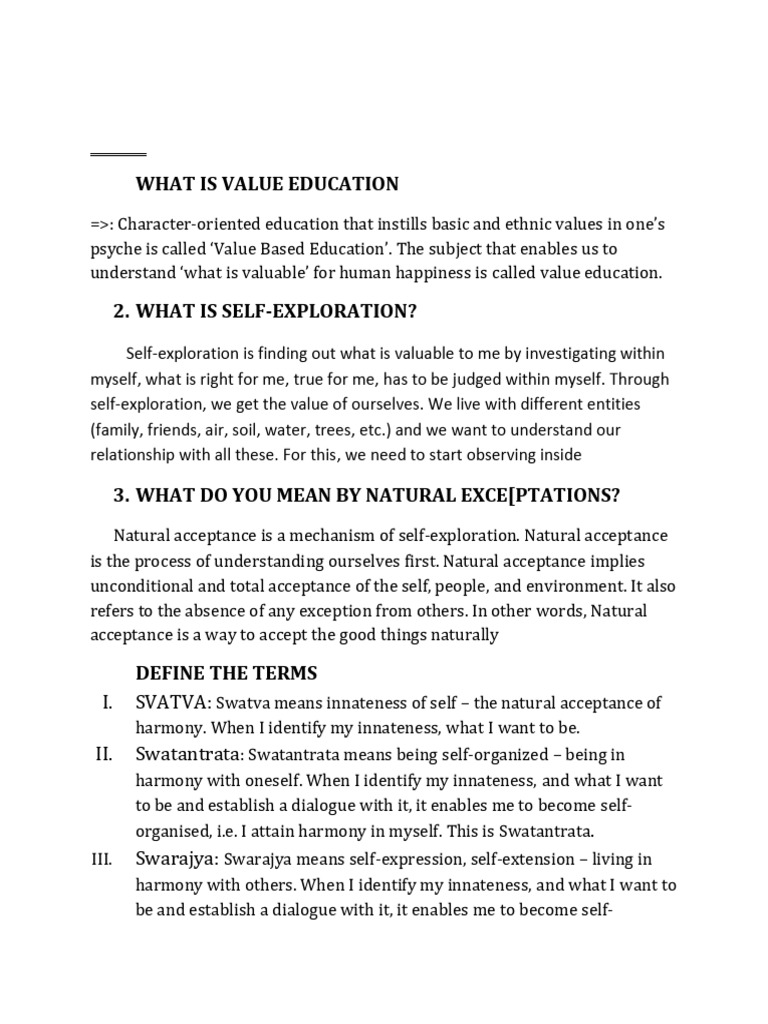 Human Values (1) | PDF | Consciousness | Happiness