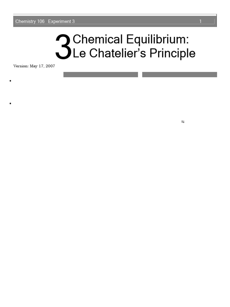 Le Chateliers Explained | PDF | Chemical Equilibrium | Solubility
