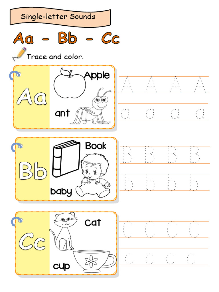 Trace and Color: Single-Letter Sounds | PDF | Zoology