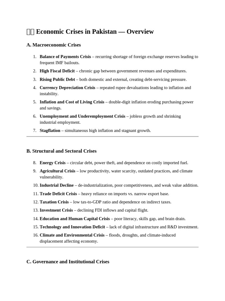 Pakistan's Economic Crises Explained | PDF | Cost Of Living | Inflation