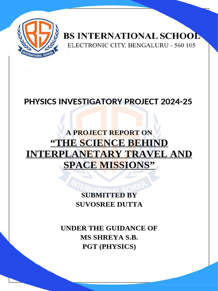 Physics Investigatory Project | PDF | Orbit | Gravity Assist
