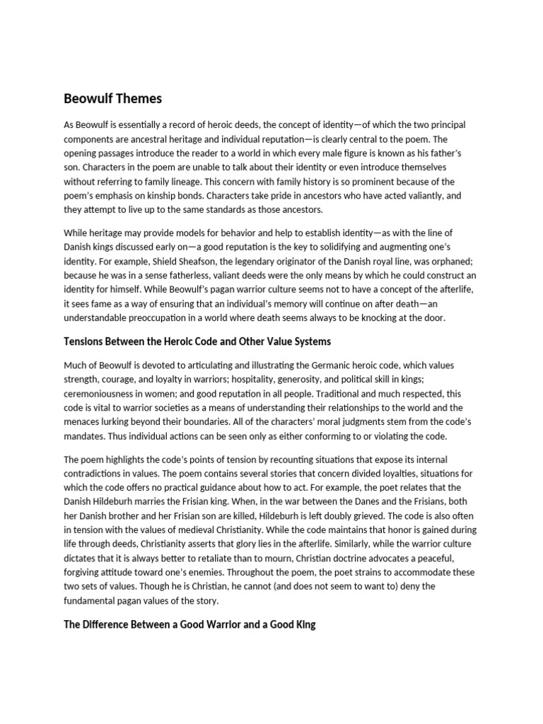 Beowulf Themes - Wps Office | PDF | Beowulf