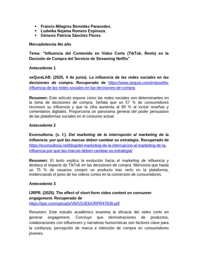 Efecto Del Contenido en Video Corto | PDF | Marketing | Netflix