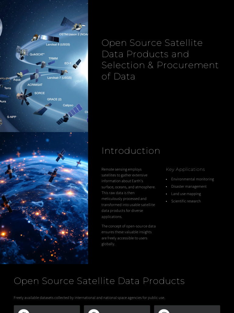 Open Source Satellite Data Products and Selection and Procurement of ...