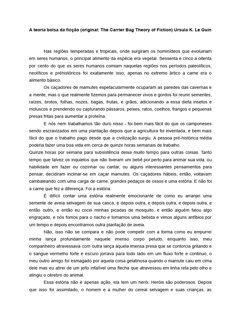 A Teoria da Bolsa de Ficção (Ursula K. Le Guin) (Z-Library) | PDF ...