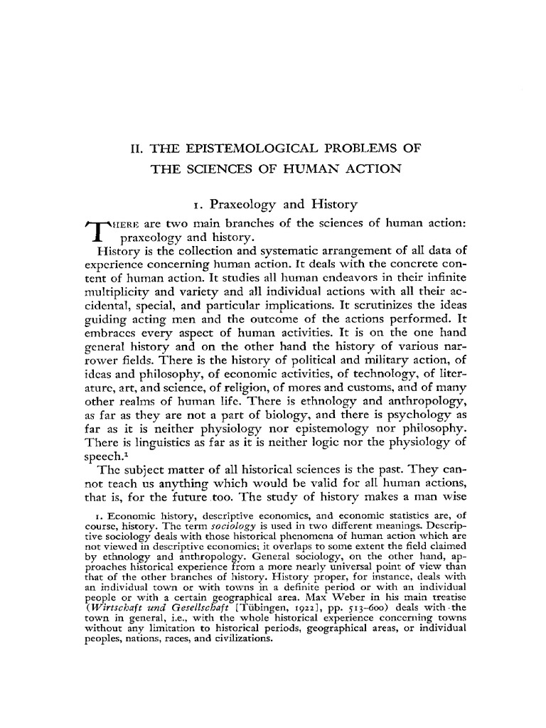 Epistemology of Human Action Sciences | PDF | Thought | Reason