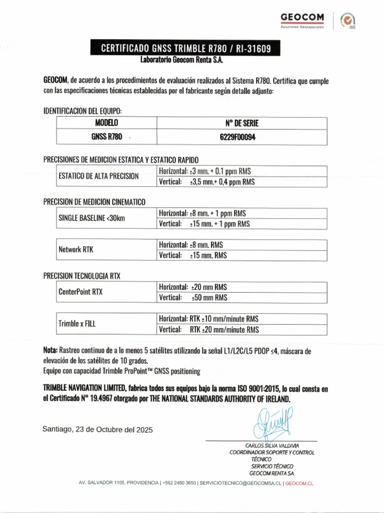 Certificado GPS | PDF