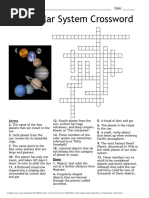 Astronomy Crossword Puzzle Answers | PDF | Planets | Sun