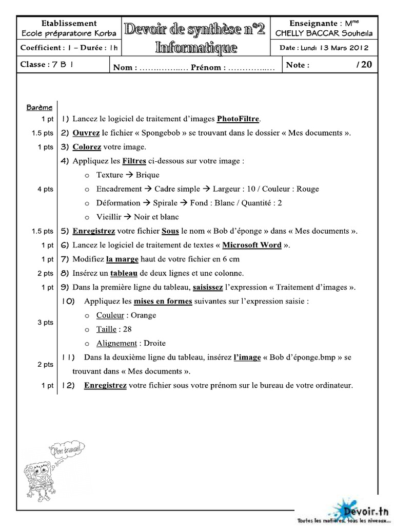 devoir-de-synthèse-n°2-2011-2012souheila-mme-chelly-baccar-souheila | PDF