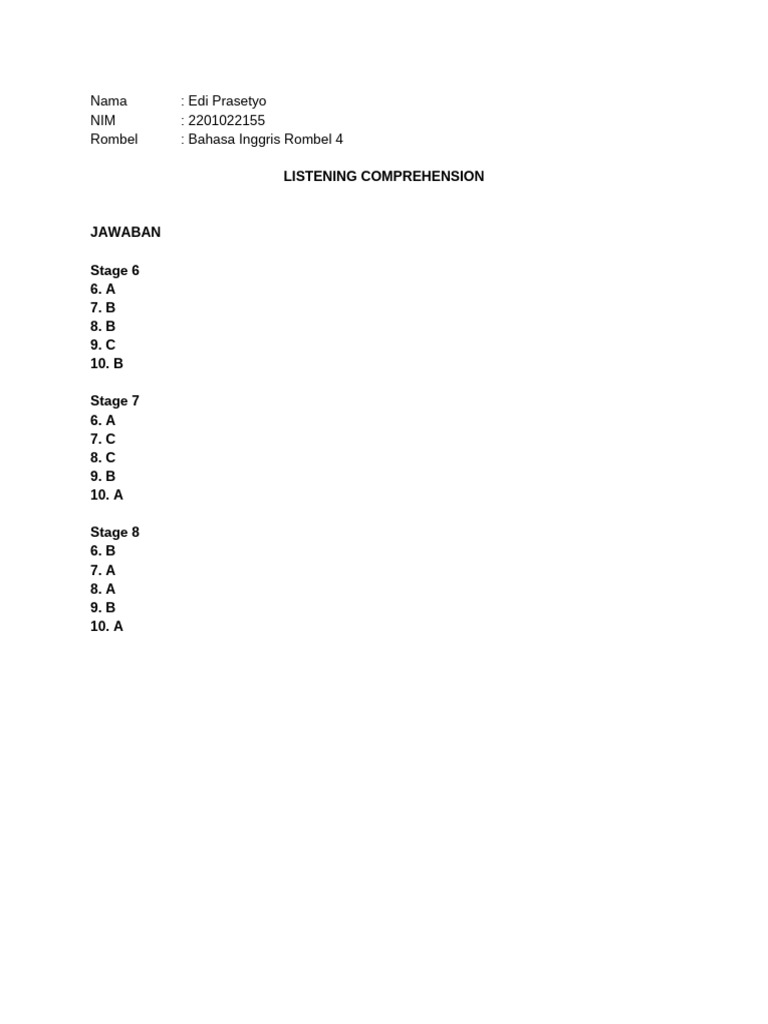 Listening Comprehension | PDF