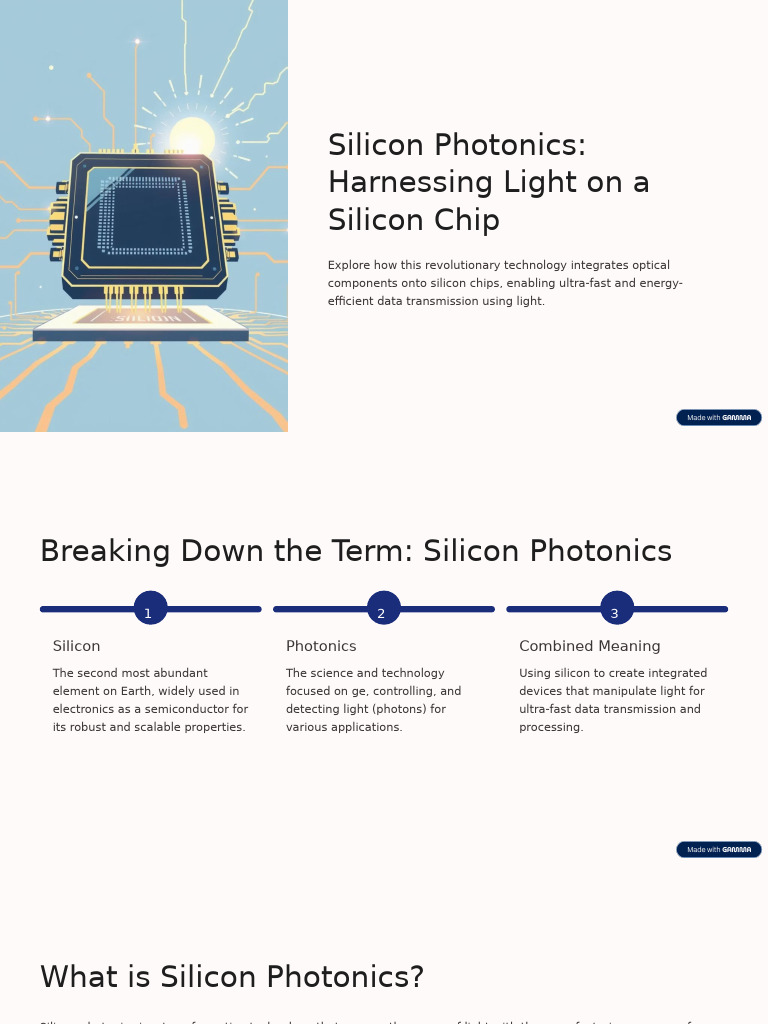 Silicon Photonics Harnessing Light On A Silicon Chip | PDF | Photonics ...