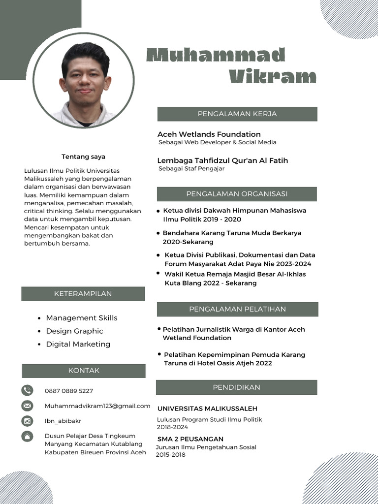 CV Muhammad Vikram | PDF