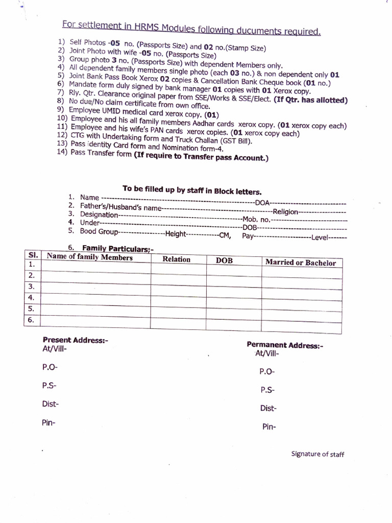 NR HRMS FORM | PDF | Demographic Economics