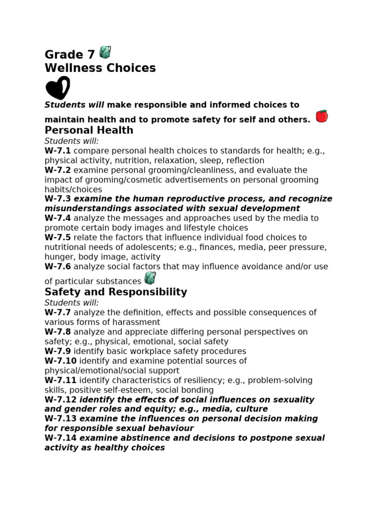Grade 7 Health | PDF | Goal Setting | Cognition