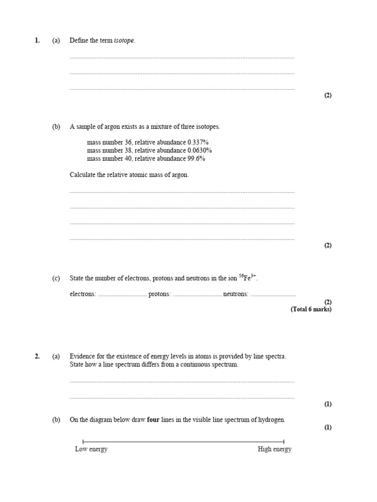 Isotopes, Atomic Structure, and Spectra | PDF | Radiation | Atoms