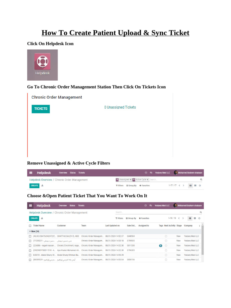 How To Create Patient Upload & Sync Ticket | PDF