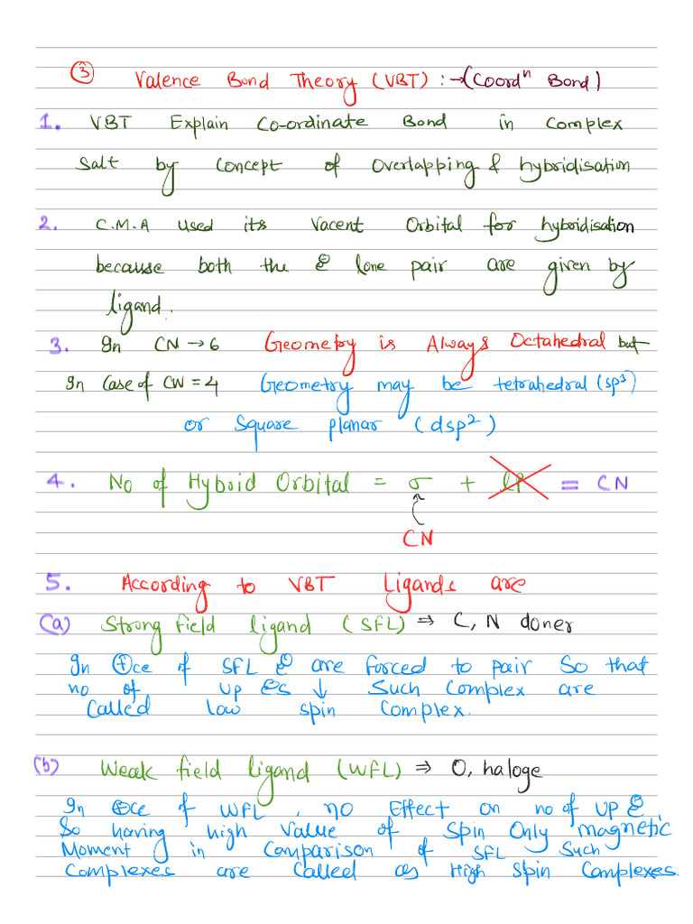 5-Valence Bond Theory (VBT) Bj5 | PDF