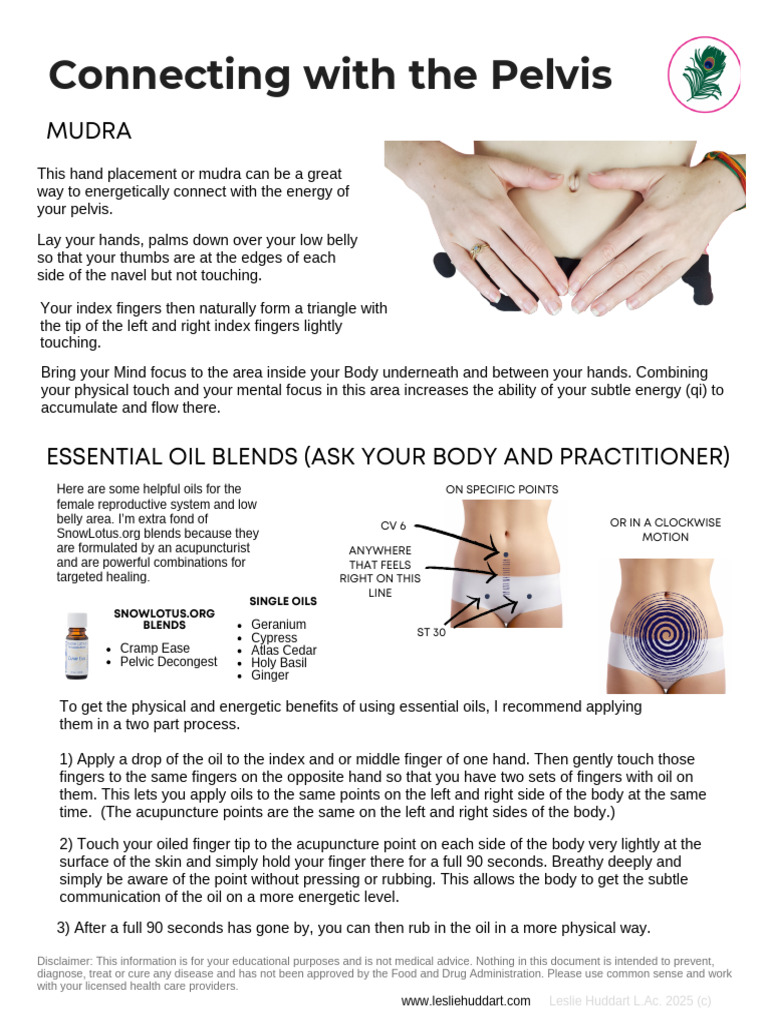 Essential Oils for Pelvic Energy Healing | PDF | Acupuncture | Medicine