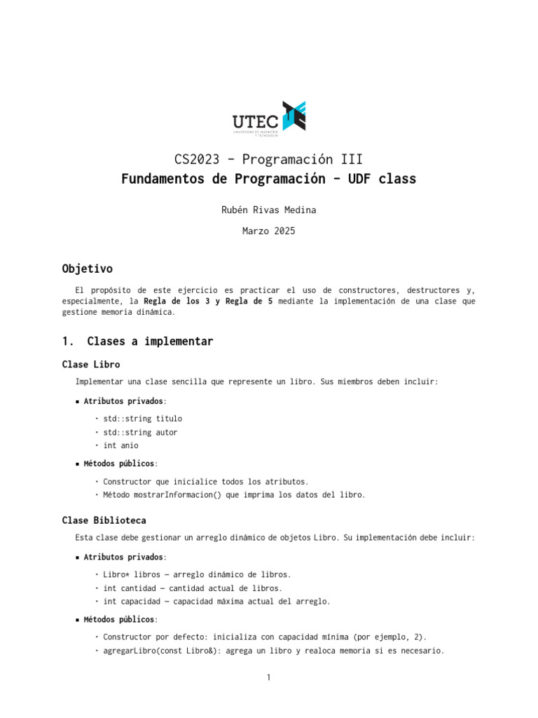 Prog3 Fundamentos Class v2025 01 | PDF | Constructor (Programación ...