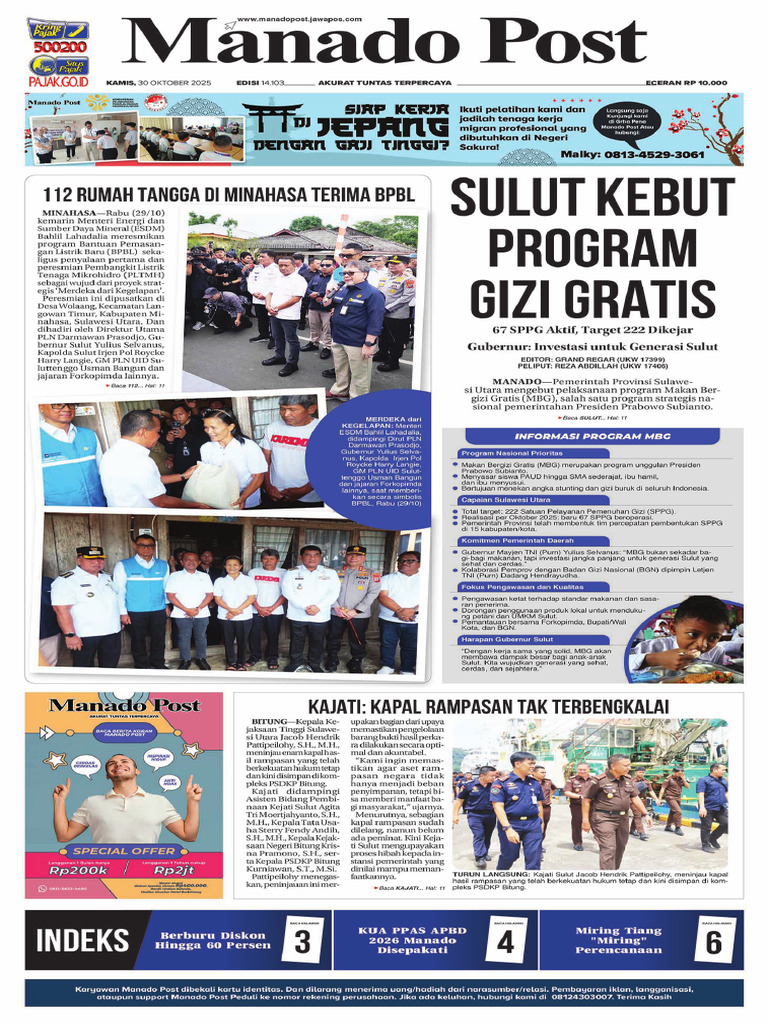 Manado Post 30 Oktober 2025 | PDF