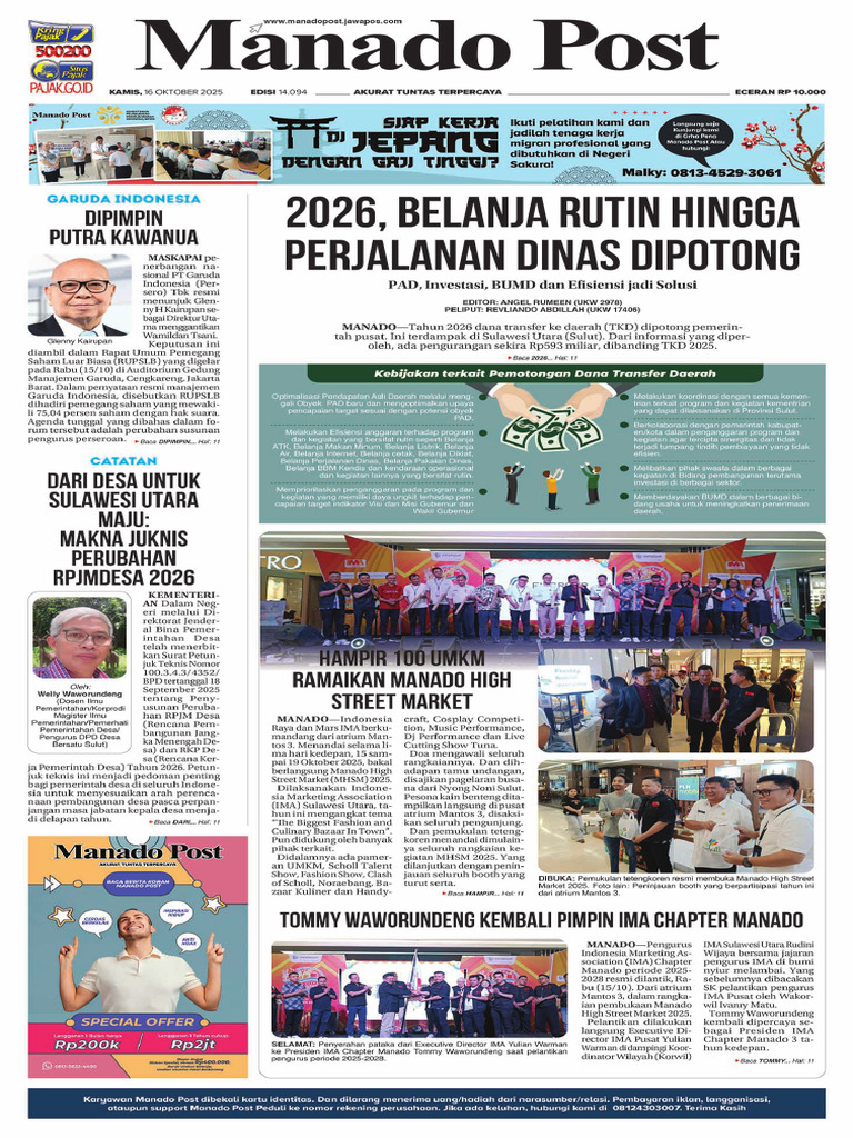 Manado Post 16 Oktober 2025 | PDF