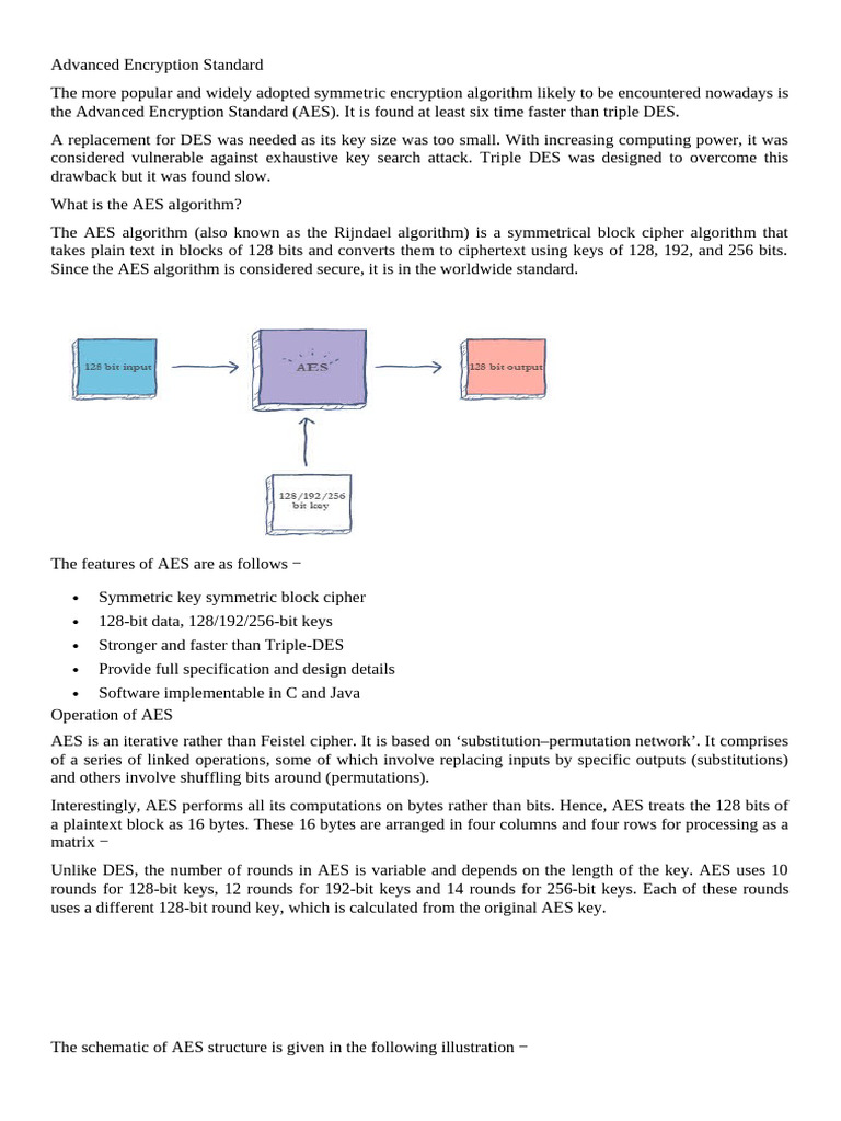 AES | PDF | Public Key Cryptography | Key (Cryptography)