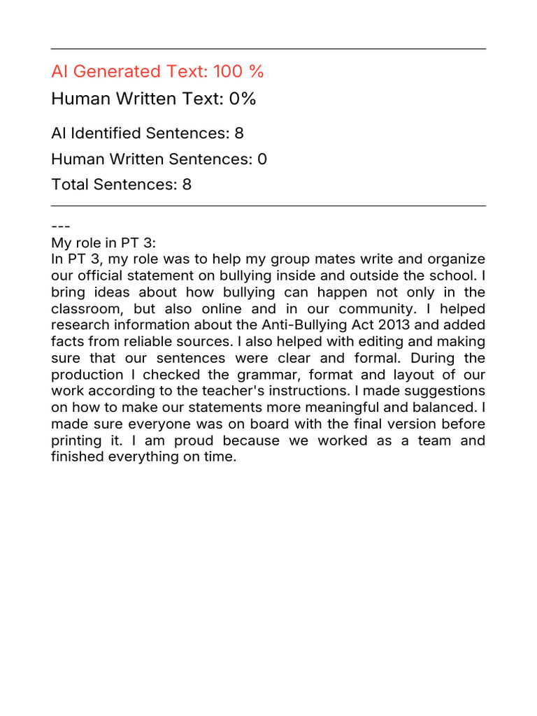 Human Written Text: 0% | PDF