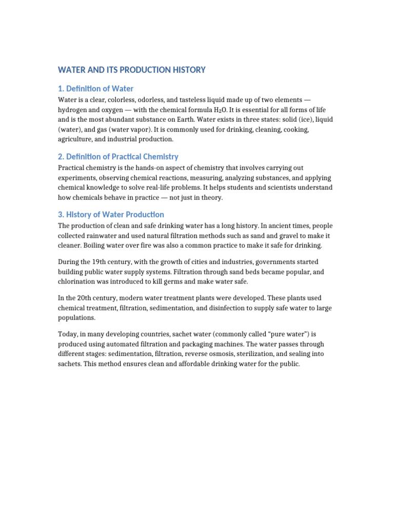 History of Water Production Methods | PDF