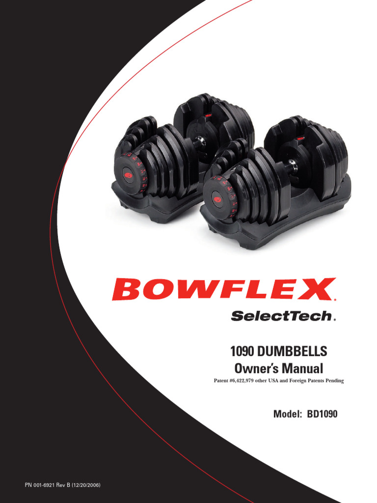 Bowflex SelectTech 1090 Dumbbell Manual | PDF | Anatomical Terms Of ...