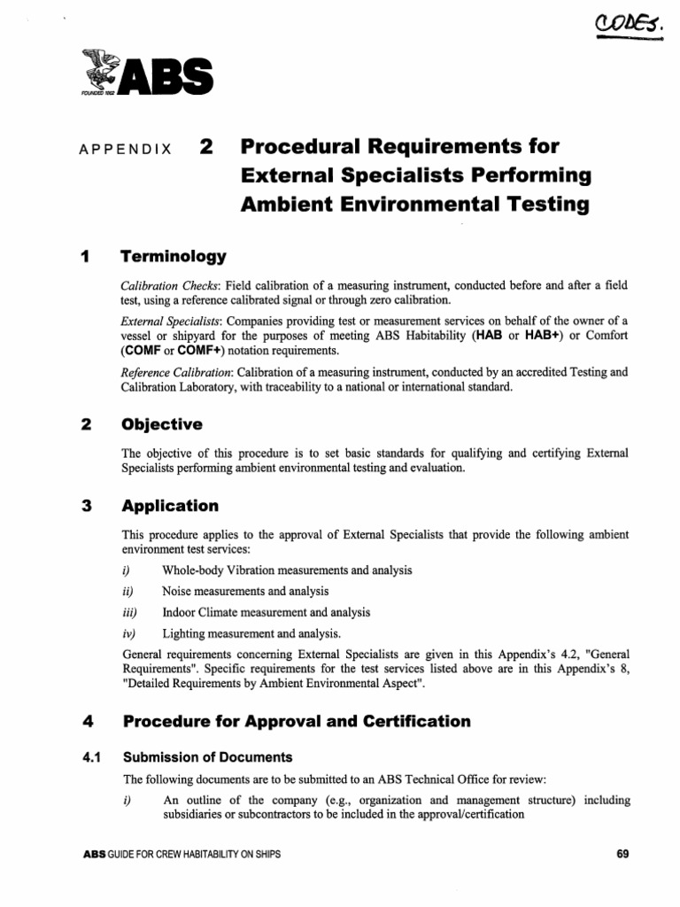 Procedural Requirements For External Specialists Profirming Ambient ...