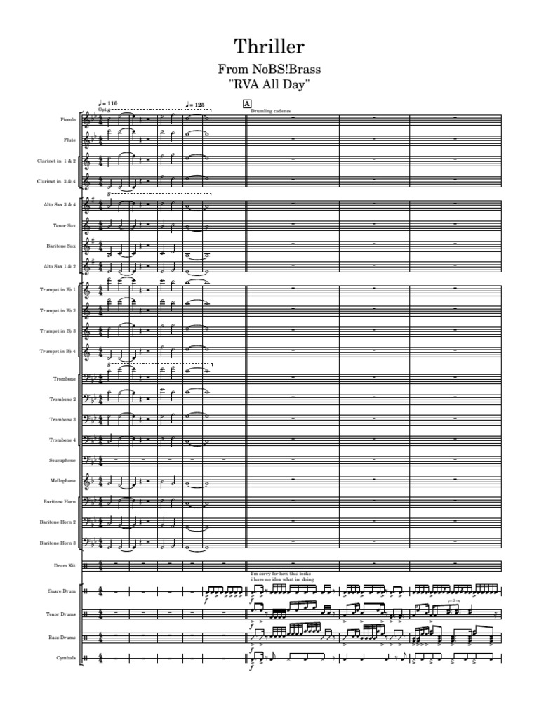 THRILLER-Score and Parts | PDF | Brass Instruments | Music Production