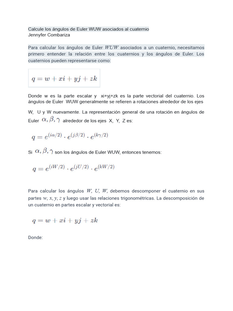 Actividad - Ángulos de Euler | PDF
