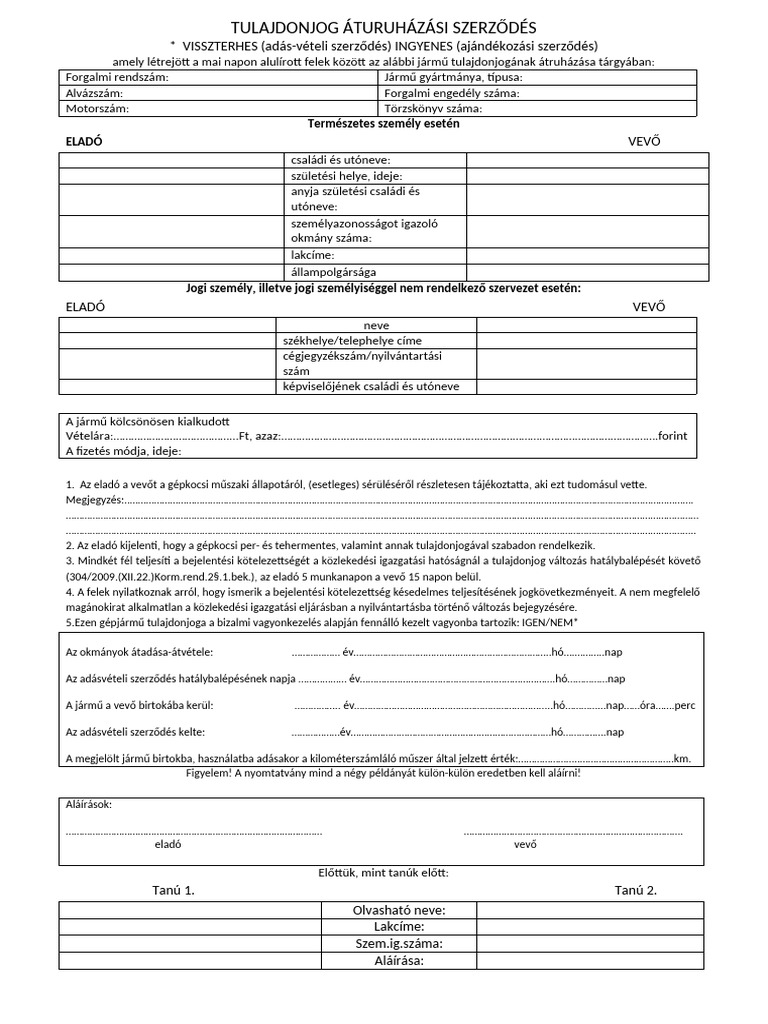 Adasveteli Szerzodes | PDF
