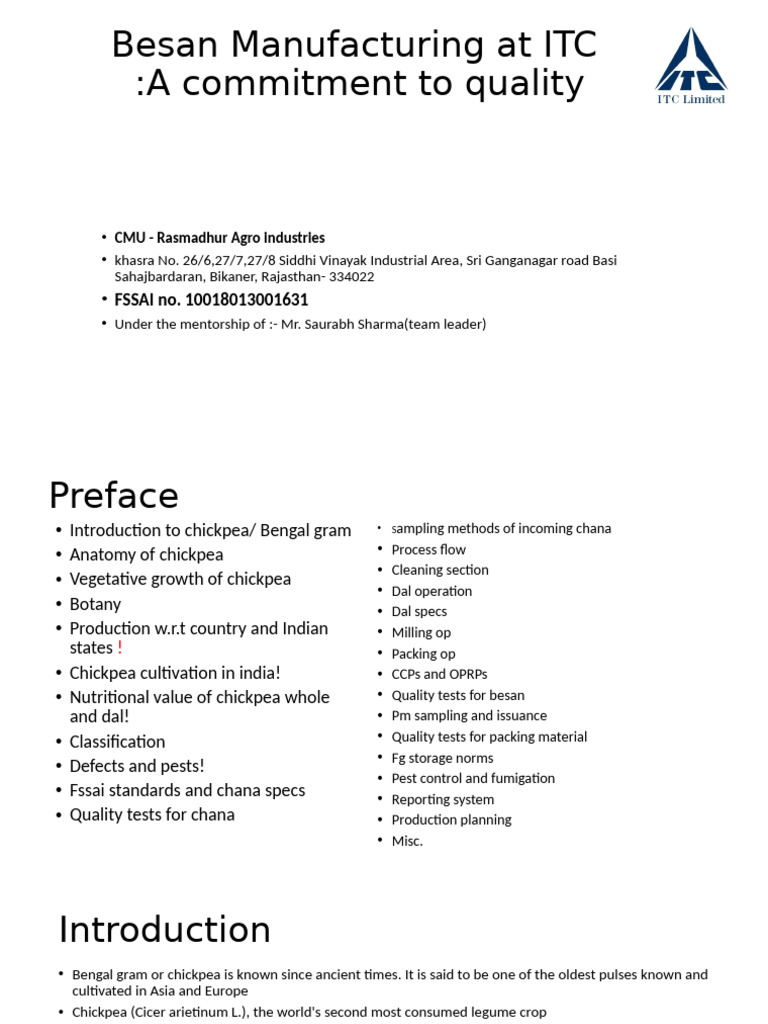 Chickpea Production and Quality Standards | PDF | Chickpea | Seed