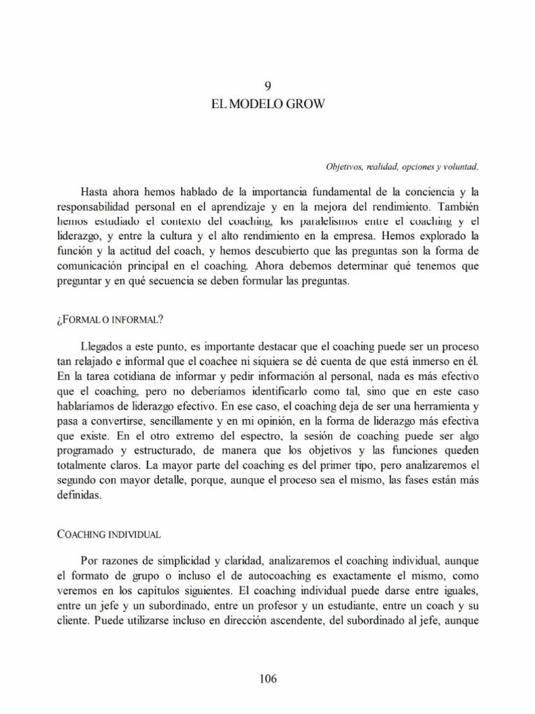Modelo GROW de John Whitmore | PDF