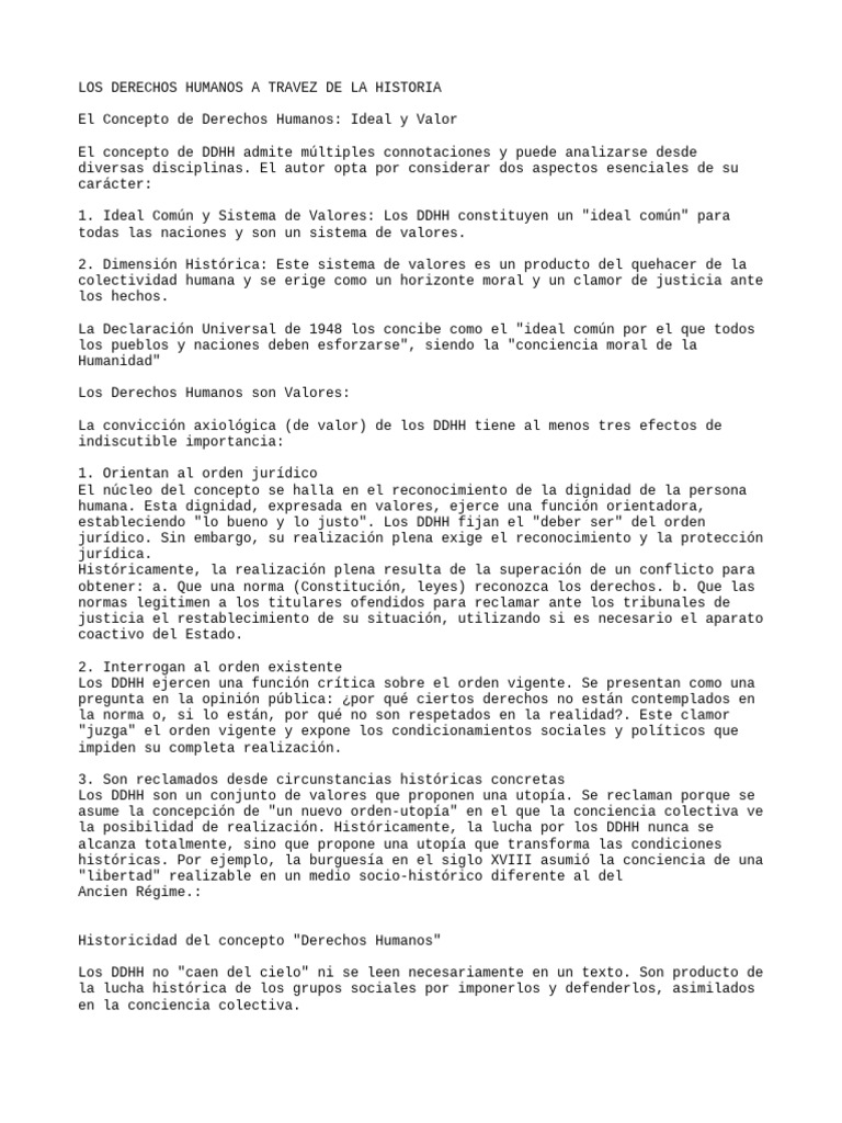 Evolución Histórica de los Derechos Humanos | PDF | Derechos humanos ...
