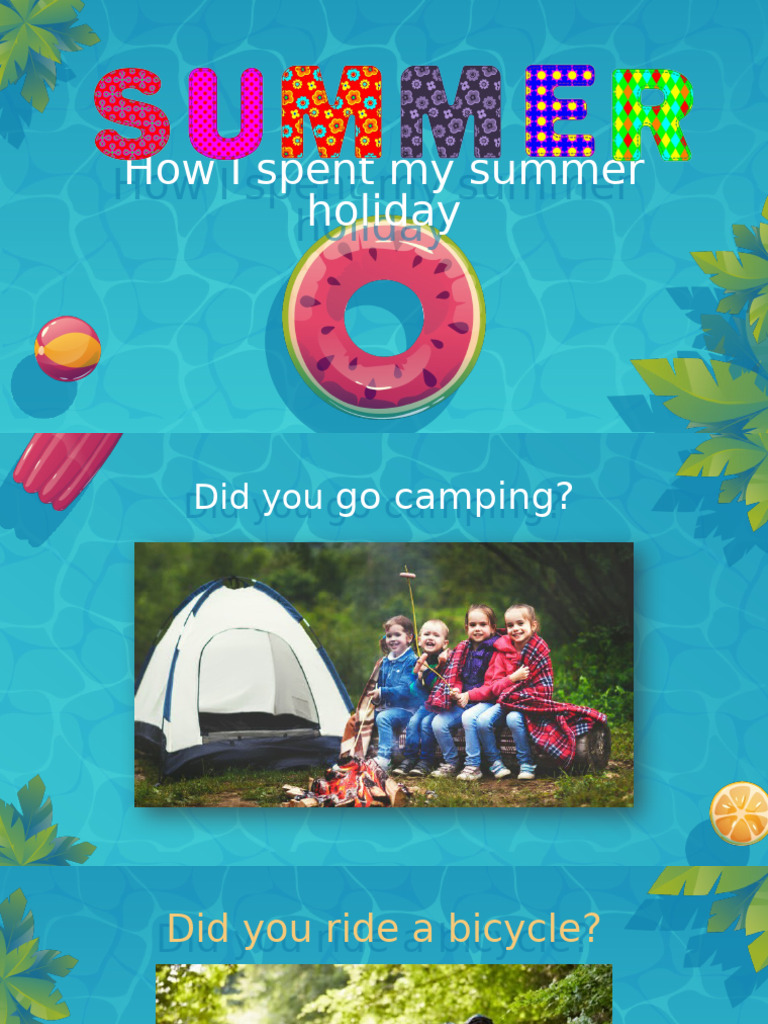 PowerPoint About Summer Activities For YESL | PDF