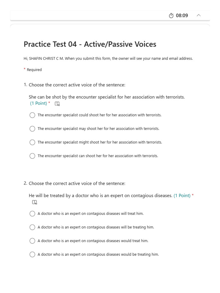 Practice Test 04 - Active - Passive Voices | PDF | Chess Theory | Chess