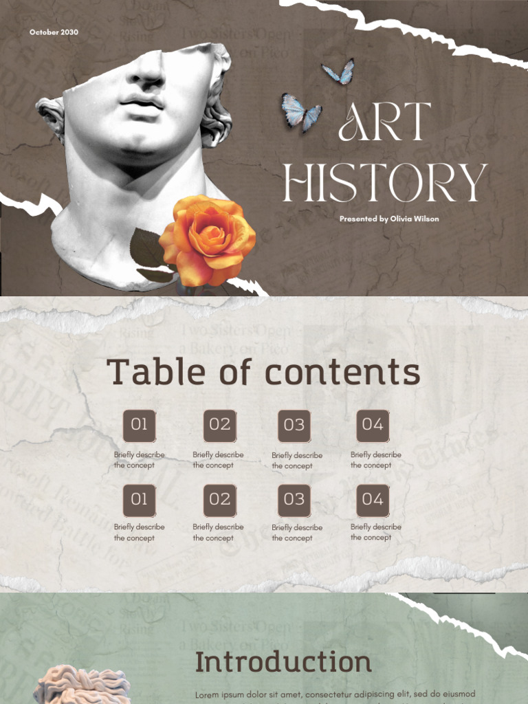 Brown and Green Scrapbook Art History Presentation | PDF