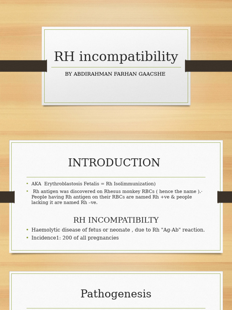 RH Incompatibility | PDF | Medical Specialties | Serology