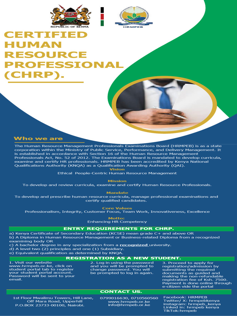 CHRP Registration and Exam Guide Kenya | PDF | Human Resource ...