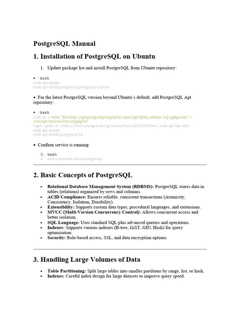 ManualPostgreSQL Ingles | PDF | Postgre Sql | Database Index