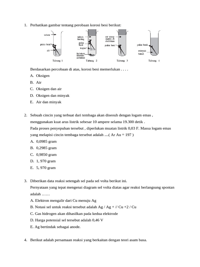 Kisi Kisi 2024 Kimia Xii Mipa To | PDF