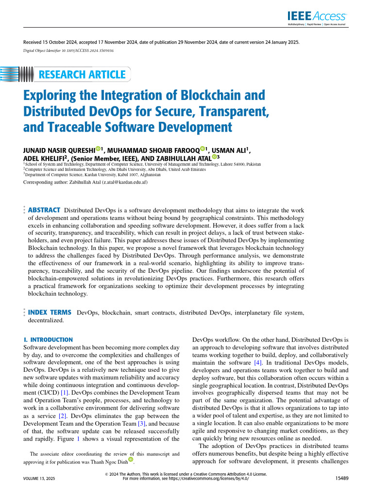 Exploring The Integration of Blockchain and Distributed DevOps For Secure Transparent and ...