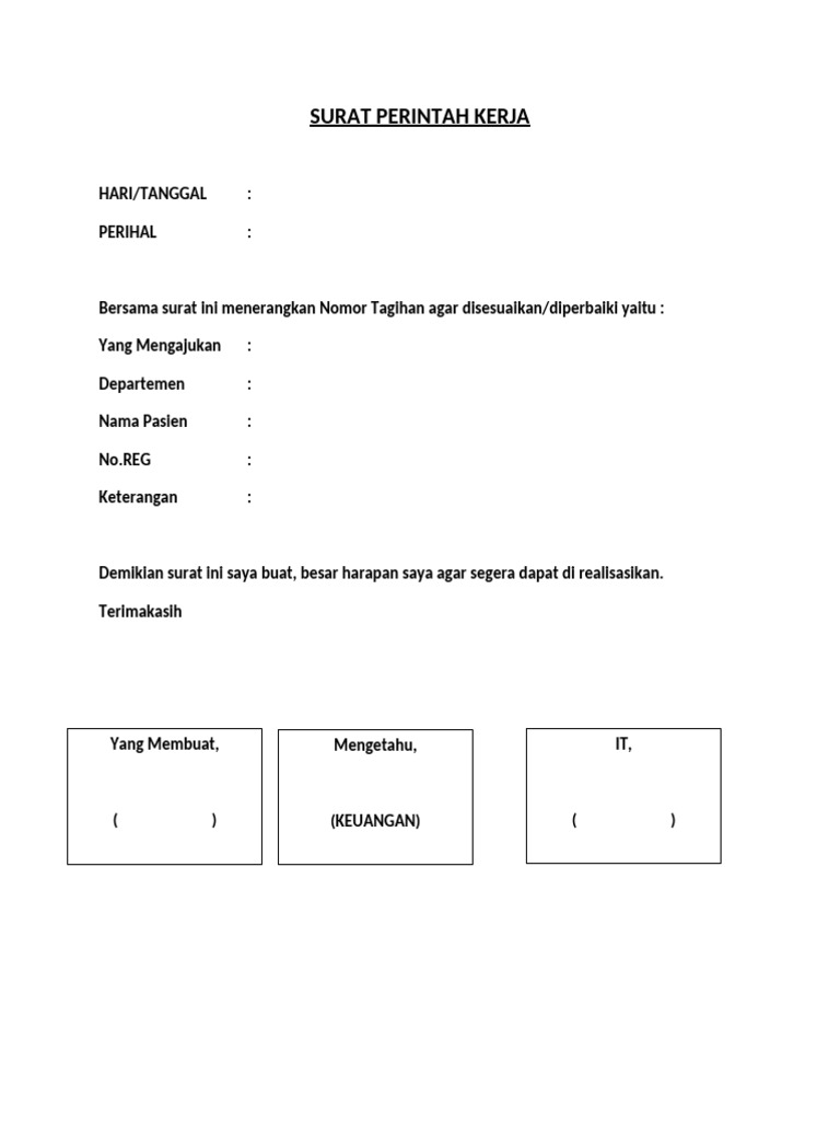 Surat Perintah Kerja | PDF