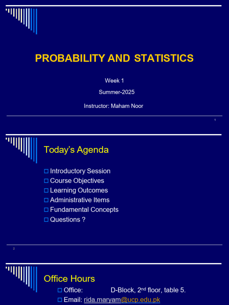 Probability Statisitcs Week 1 Pdf Statistics Probability