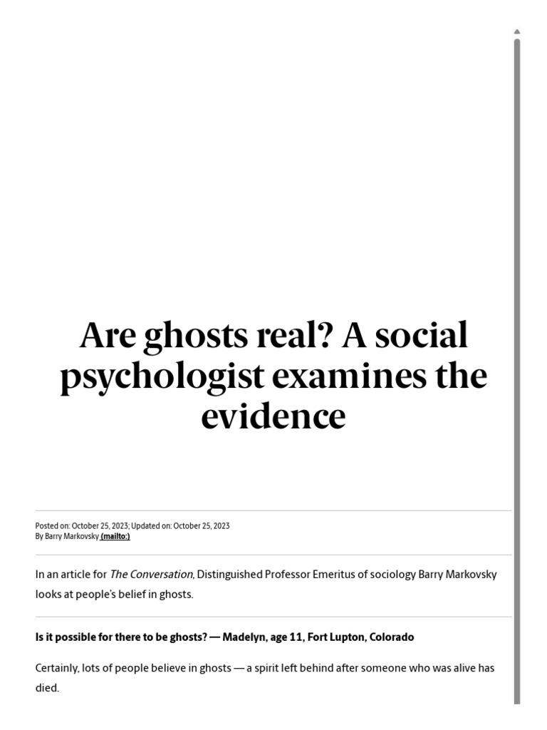 Copy of Are ghosts real_ A social psychologist examines the evidence ...