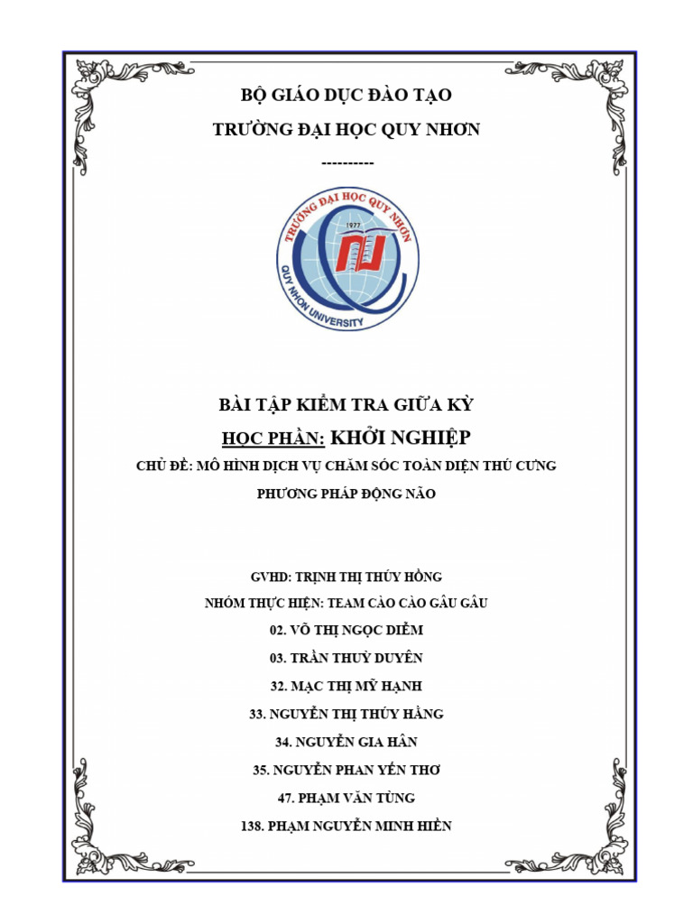 Khởi Nghiệp - Team Cào Cào Gâu Gâu | PDF