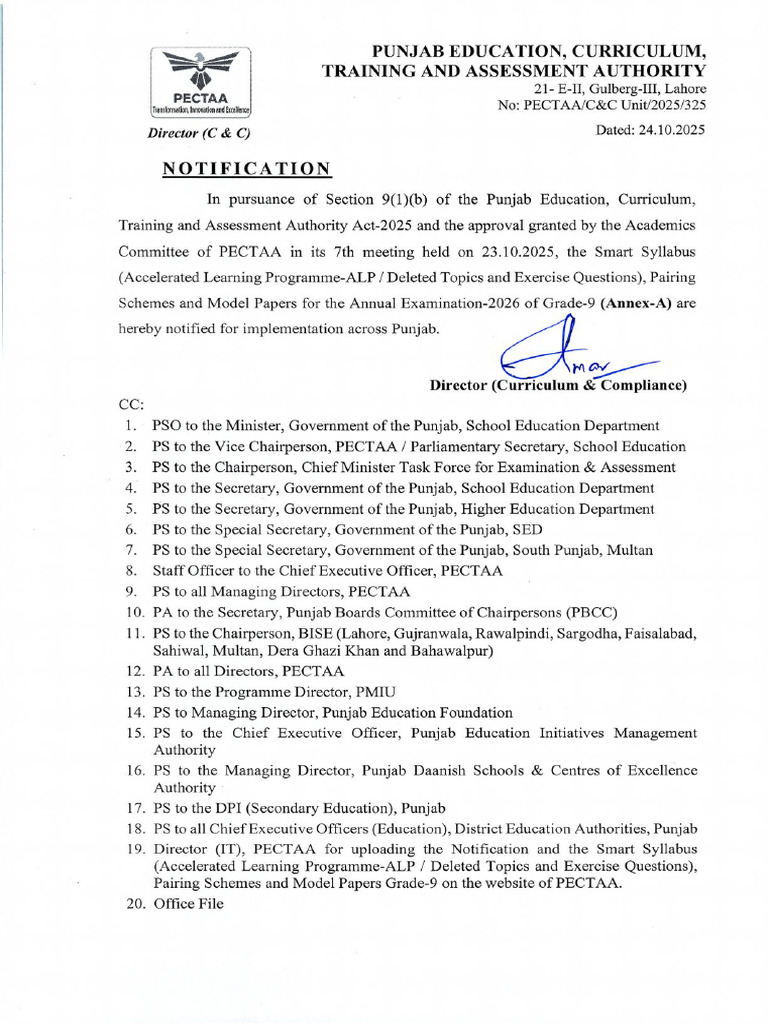 9th Smart Syllabus 2025 | PDF