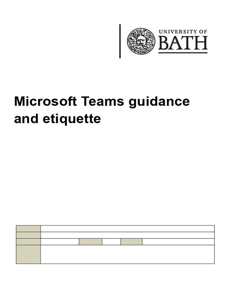 Microsoft Teams Etiquette Guide | PDF | Online Chat | Computer Mediated ...